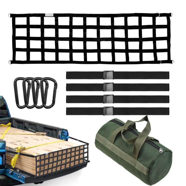 商品名:  Tailgate Net - Heavy Duty Cargo Net for Full Size Trucks, 60inx18in - Easy-to-use Truck Bed Net for Chevrolet, For...