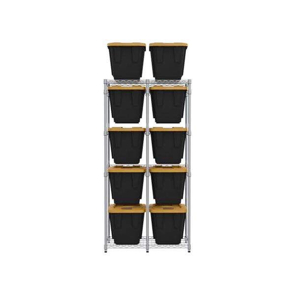商品名:  SafeRacks Bin Storage Rack for 12 Gallon Storage Totes ? includes 10 Bins - Holiday Organization, Declutter, NSF C...