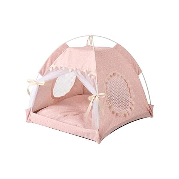 商品名: 洗える夏ペット猫屋内、犬猫ベッド犬小屋ペットベッド子犬プリンセステントベッドハウス洗える夏ペット猫屋内小中 House for Washable Summer Pet Cat Indoor,Dog Cat Bed Kennel P...