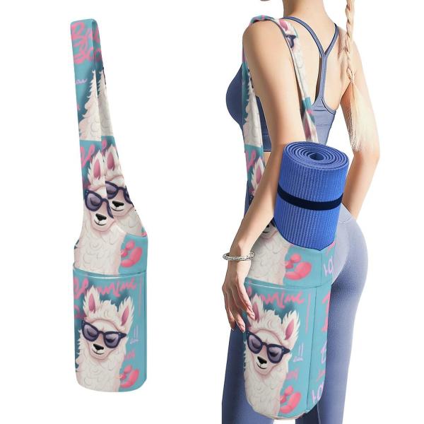 商品名:  JKLQWH Cool Liama Printed Yoga Mat Bag Long Tote with Pockets for Your Yoga Accessories Exercise Yoga Mat Carrier ...