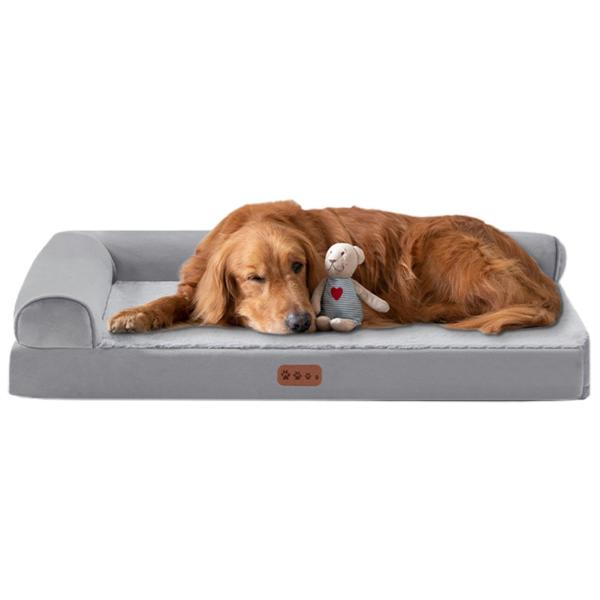 商品名:  Large Dog Bed - Dog Beds Large Sized Dog | Removable Bolsters &amp; Washable | Supportive Foam | Waterproof Lining...