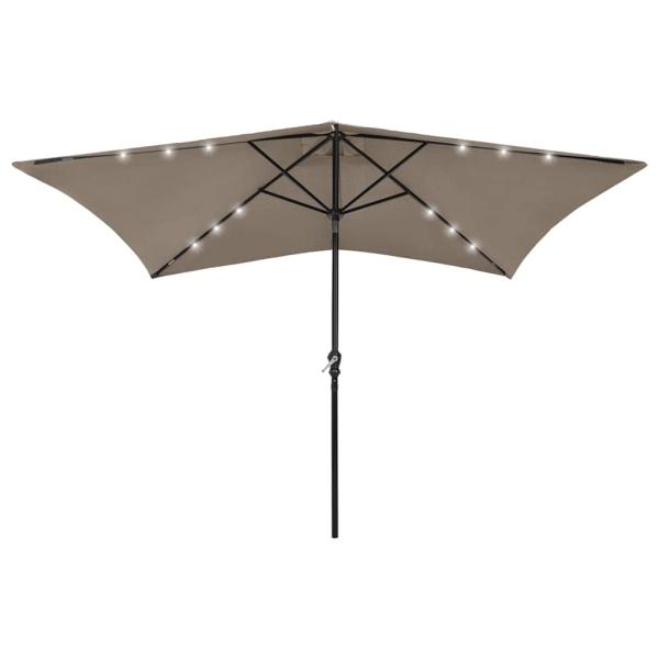 商品名:  RINDIGOO Parasol with LEDs and Steel Pole Taupe 6.6'x9.8',Ultimate UV Protection Patio Umbrella with SolarPowered ...