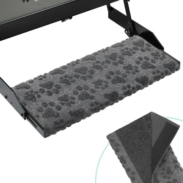 商品名: RUNROLE ラップアラウンドRVステップカバー - 幅23インチ、深さ8~9インチにフィット、キャンピングカーステップカーペット滑り止めRV階段ラグ1点、エンボス加工の足跡パターン。 RUNROLE Wrap Around R...