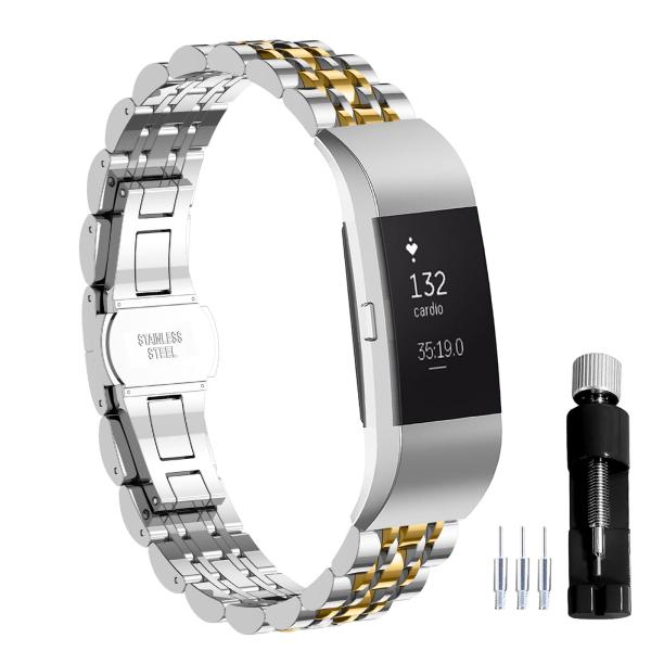 商品名: Gheper メタルウォッチバンド ステンレススチール Compatible with Fitbit Charge 2/Charge 2HR リストバンド 交換用ストラップ レディース メンズ Gheper Metal Watch...