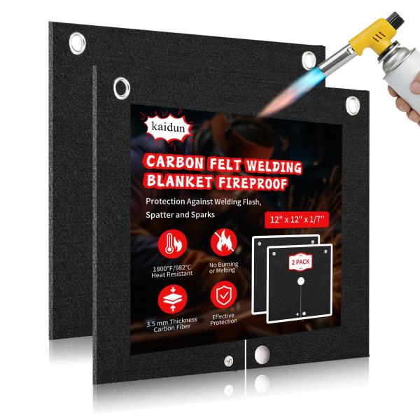 商品名:  kaidun Welding Blanket Fireproof, 2 Pieces of 12'' x 12'' Opening Shape Heat Shield Mat for Plumbing Brazing Solde...