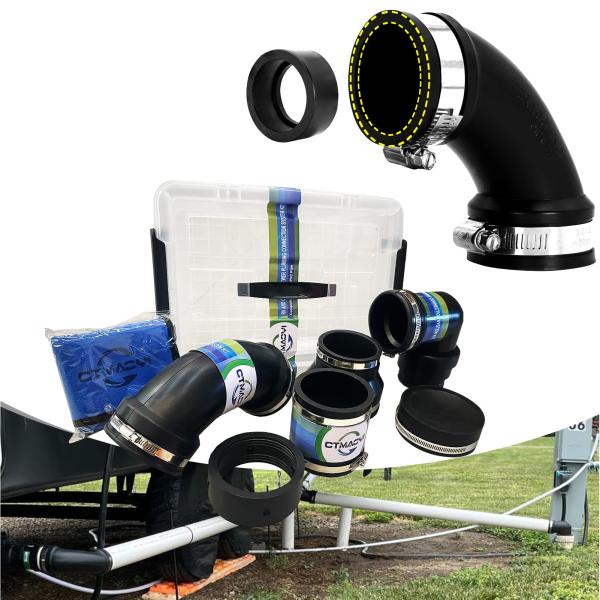 商品名: CTMAOYI RVおよびキャンピングカー下水道廃棄物配管接続システムキット 3インチPVCパイプコネクタ、RV下水ホース継手、ホース継手キットと互換性がありますRV下水ホース、RV下水ホースサポートアダプター。 CTMAOYI ...