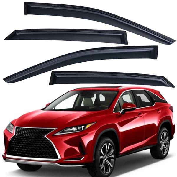 商品名: Lightronic WV82797 アウトサイドマウント サイドウィンドウディフレクター バイザー ベント レインガード ダークスモーク 4ピースセット 2016-2022 Lexus RX350 &amp; RX450hに適合...