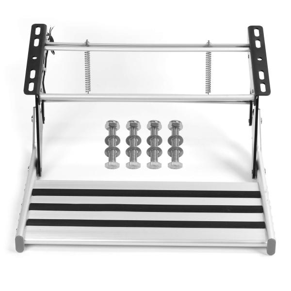 商品名: RV 折り畳み式エントリー シングルステップ LEDライト付き M10マウントベアリング 150kg スキッドアルミニウム合金 キャンピングカー用 RV Foldaway Entry Single Step with LED Li...