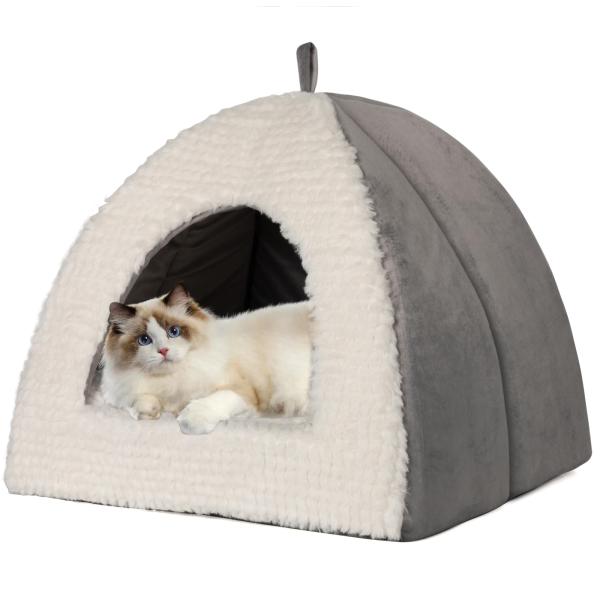 商品名:  SEIMMIE Cat Cave Bed for Indoor Cats, Warm Cat Beds/Dog Beds for Small Dogs Cat Tent Bed for Puppy Kitten with Rem...