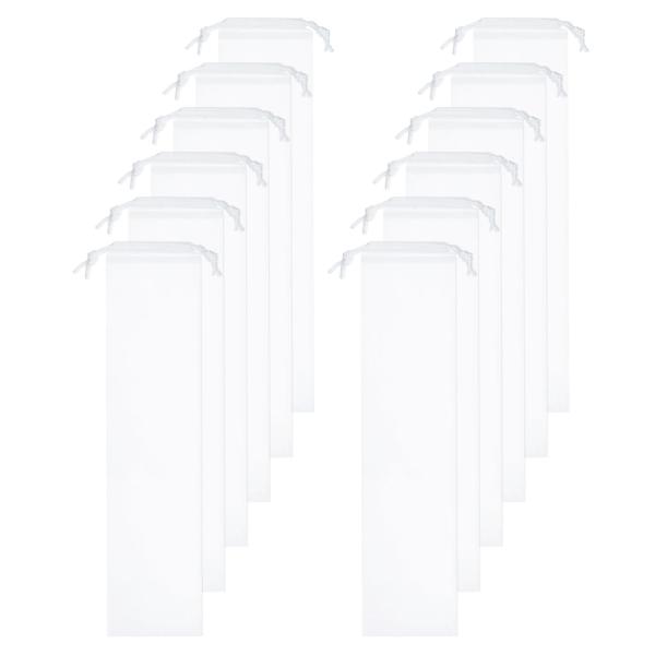 商品名: HARFINGTON 傘バッグ 12個 22.8インチ x 5.1インチ ウェットアンブレラスリーブカバー 再利用可能 つや消し 折りたたみ傘ストレージバッグ 巾着付き 旅行用傘用 ホワイト HARFINGTON 12pcs Um...