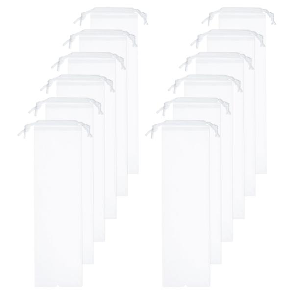 商品名: HARFINGTON 傘バッグ 12個 18.5インチ x 4.7インチ ウェットアンブレラスリーブカバー 再利用可能 つや消し折りたたみ傘ストレージバッグ 巾着付き 折りたたみトラベル傘用 ホワイト HARFINGTON 12p...