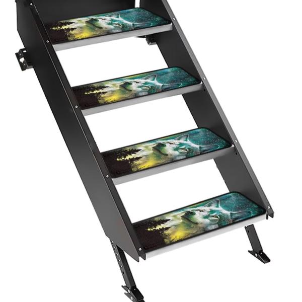 商品名:  Tupalatus Wolf Print RV Stair Covers Fit 20 Inch RV Stairs Keep Your RV Cleaner RV Step Rug Carpets Adaptable Camp...