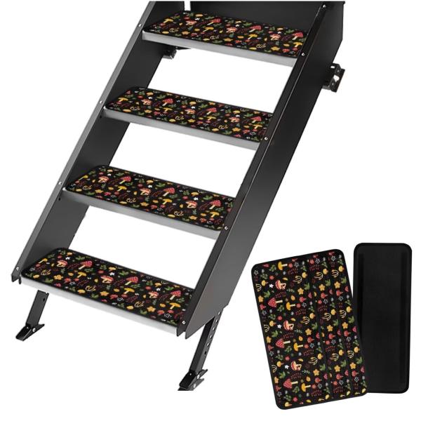 商品名:  Pensura Cartoon Mushroom 4-Pack RV Step Covers Rugs Non-Slip RV Step Covers Camper Must Haves RV Camper Stair Rug ...
