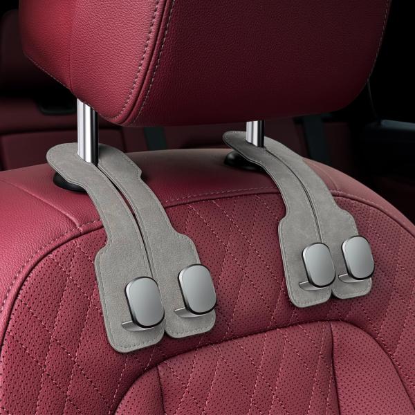 商品名: REEVAA カーシートフック 2個 -5(グレー) REEVAA Car Hooks for Headrest [Non-Slip, Durable], Seat Back Storage Hook for for Purse,...