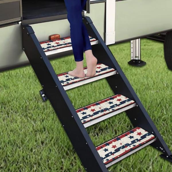商品名:  Boatee Star RV Step Covers 4 Pack RV Step Rug Trailscrubber RV Step Cover Non Slip RV Step Carpet RV Stair Covers ...