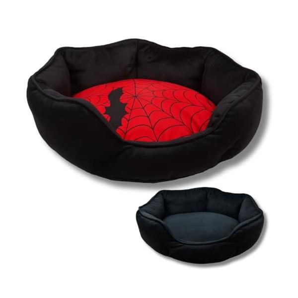 商品名:  THROONI Gothic Cat Bed, 20 Inches Reversible Red and Black Cat Bed for Indoor Cats, Super Soft Plush Pet Bed with ...