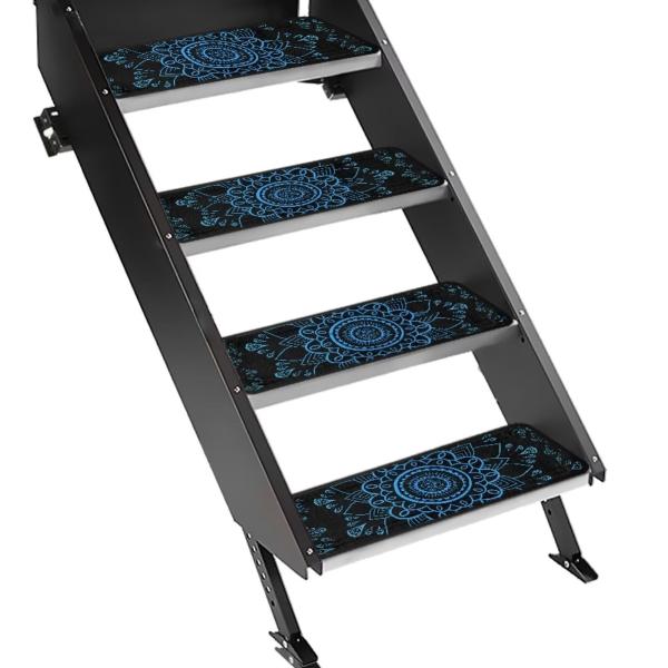 商品名:  Bulopur Blue Mandala RV Step Covers Soft 19.61"x7.56" RV Camper Step Covers RV Camper Step Stair Covers Easy to In...