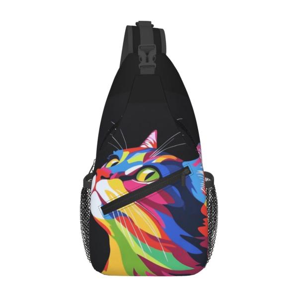 商品名:  JXDXHCW Colorful Cool Cat Sling Bag Crossbody Bag for Men Women, Daypack Chest Backpack Shoulder Bag for Travle Hi...