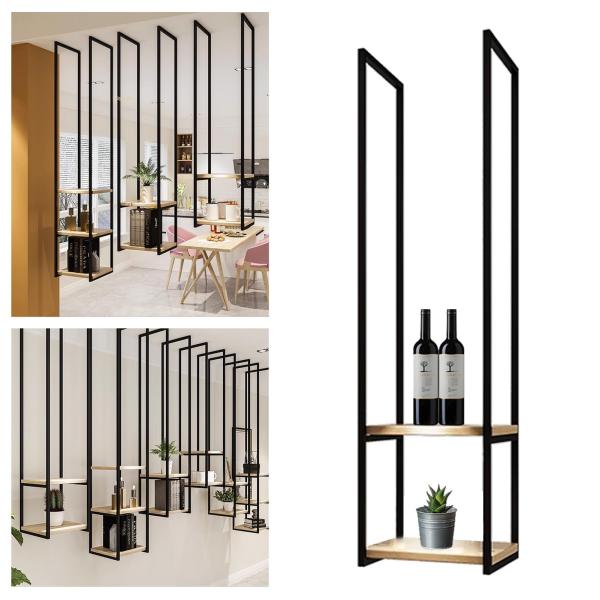 商品名: モダンな天井棚 - クリエイティブな天井フラワースタンドバー 2層吊り棚ディスプレイ棚 - キッチン収納棚 壁掛けワインホルダー 金属鉄フレーム付き(30x30x100cm) TELAIUS Modern Ceiling Shel...