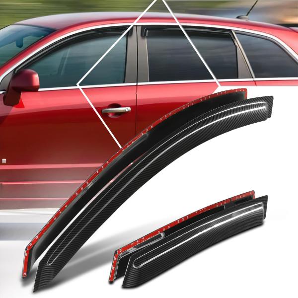 商品名: PM PERFORMOTOR サイドウィンドウバイザー ディフレクター 4個 2008 2009 2010 Saturn Vue対応 カーボンファイバーパターンスタイル ブラック (テープオン) PM PERFORMOTOR 4P...