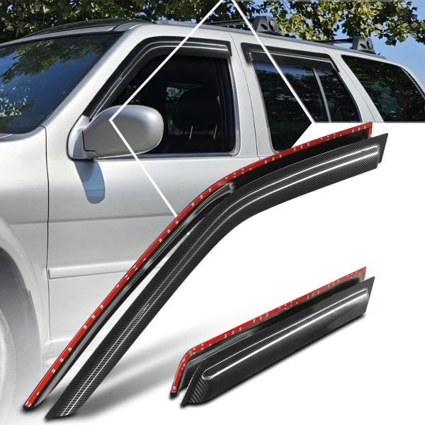 商品名:  PM PERFORMOTOR 4Pcs Side Window Visors Deflector Compatible with 1996-2004 Nissan Pathfinder Infiniti QX4, Carbon ...