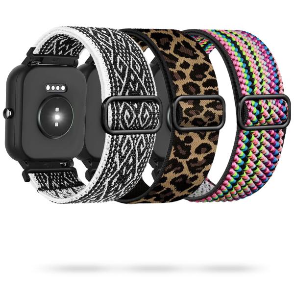 商品名:  3 Pack Stretchy Nylon Watch Bands Compatible IDW13,IDW16,IDW19 Smartwatch Bands, LYSANDRA 22mm Stretch Elastics Ny...