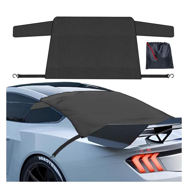 商品名: 車のフロントガラススノーアイスカバー、フロントガラス用防風サンシェードプロテクター、オックスフォード布製カーフロストガードウィンドウカバー、車の冬用アクセサリー ほとんどの車、トラック、SUV用(背面2) KITUREK Car ...