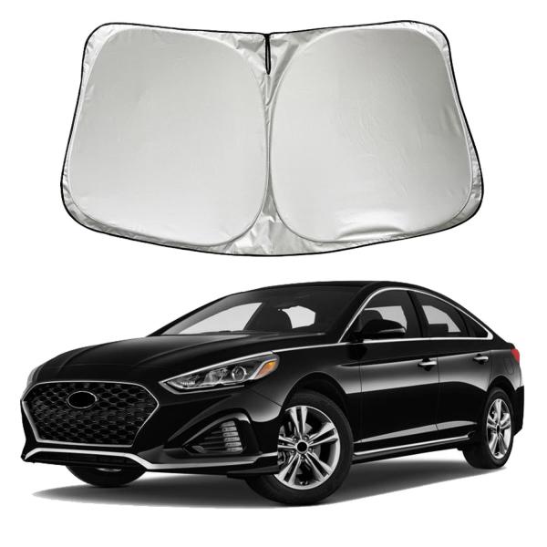 商品名: SZYUCHEN 車用フロントガラスサンシェードサンシェード ヒュンダイソナタ 2024 2023 2022 2021 2020 2019-2015 アクセサリー対応 折りたたみ式車のフロントウィンドウ サンシールドバイザー SZ...