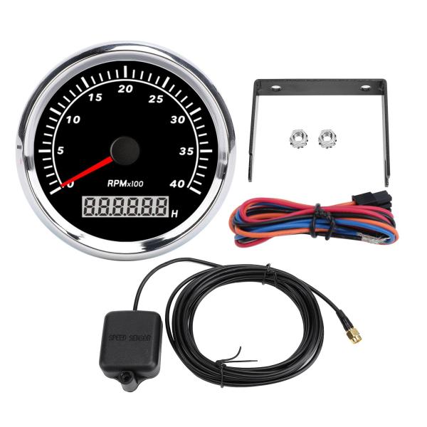 商品名:  85mm Speedometer Gaug, Tachometer Gauge Pointer and LCD Digital Display Step Motor RPM Meter with Backlit Black Di...