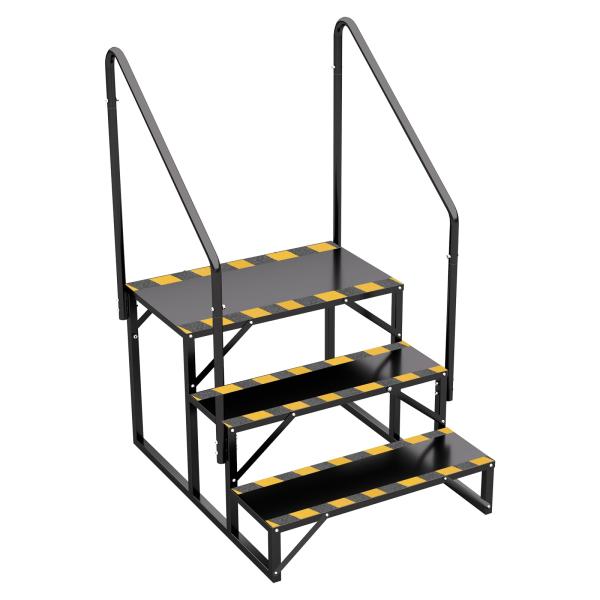 商品名: RVステップ2つの手すり付き-3ステップメタルRV階段プラットフォーム付き-ホットタブステップ-ウィムスパラダー-屋外トレーラー階段-RV/プール/ポーチ用ポータブルモバイルホームステップ-ヘビーデューティカーボンスチール-400...