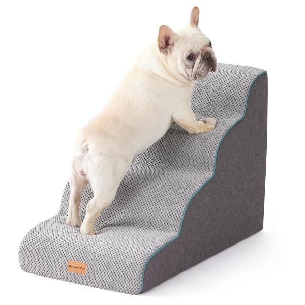商品名:  Gardner Pet Dog Stairs for Small Dogs 19.7" H, Curved 4-Step Pet Stairs, Dog Steps for High Bed (18-24 in), Couch ...