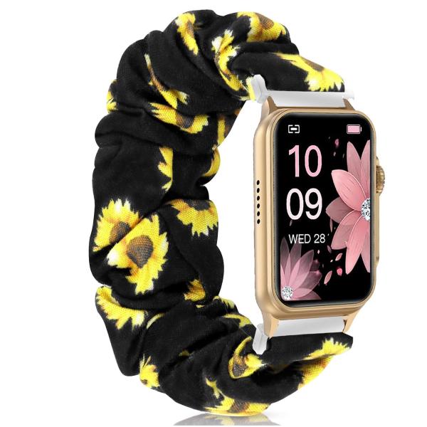 商品名: Lamshaw FITVII Nexa、HM21、HM68、H86、HM57、HM78、H56スマートウォッチフィットネストラッカーバンド、18mm、20mm、22mmに対応 布製 伸縮性 シュシュゴム レディース かわいい交換用...