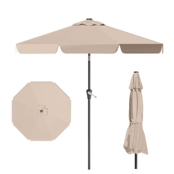 商品名: AreShark 9フィート パティオ傘 テーブルマーケット 傘 傾斜/クランク付き 屋外傘 庭 デッキ 裏庭 プール ビーチ ベージュ AreShark 9FT Patio Umbrella Table Market Umbre...