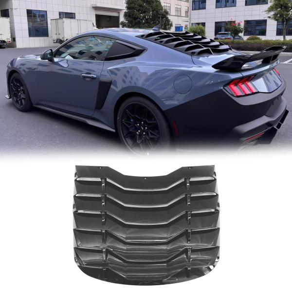 商品名: FREEMOTOR802 リアウィンドウルーバー、2024-2025 フォード マスタング 第7世代 S650 クーペ 2ドア、グロスブラックABSプラスチックIKONスタイルリアウィンドウルーバーフロントガラススクープカバーベン...