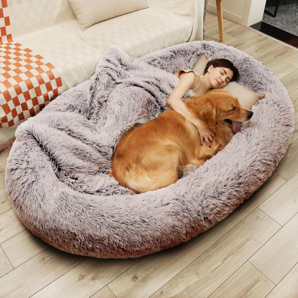 商品名:  Large Dog Bed 75" L * 50" W * 14" Th Dog Beds for Large Dogs Giant Dog Bed Human Size Dog Bed for People 30D Spong...