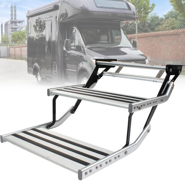 商品名:  Manual Retractable Stairs, Foldable, Aluminum Alloy Steps,Non-Slip Steps for Safe Entry and Exit, RV, Trailer, Cam...