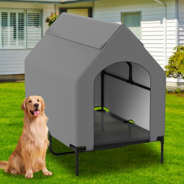 商品名:  THEYFIRST 48" Dog House for Large Dogs Outside, Elevated Cooling Dog Beds for Outdoor Indoor, Weatherproof Raised ...