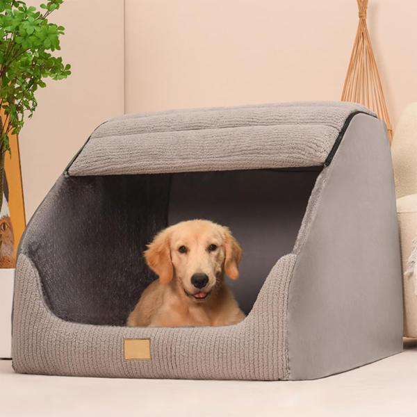 商品名:  Large Dog House Indoor, Soft Plush Dog Cave Bed Covered Dog Bed with Fluffy Washable Cushion, Portable Dog/Cat Pet...