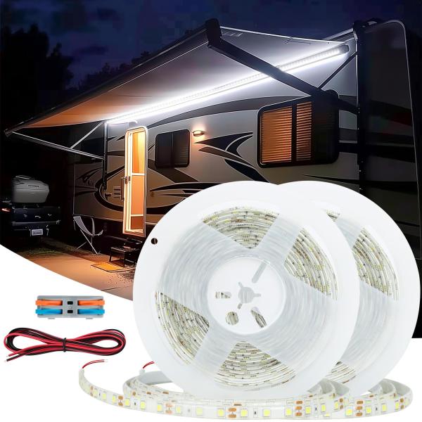 商品名:  Destlife 2 Pack RV Awning Lights, 12V 20ft LED Light Strip, 6000K Camper Awning Lights, Waterproof RV Lights Exter...
