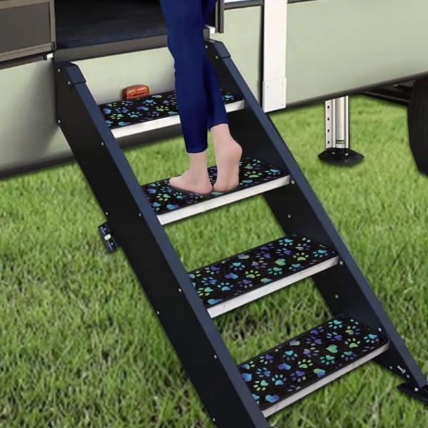 商品名:  Brosoneto Dog Paw RV Step Covers RV Step Rug Non-Slip 4 Pack Compatible with Step for Mobile Home, Camper, Camper ...