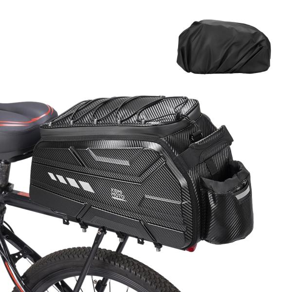 商品名: KEMIMOTO 自転車用リアラックバッグ 15L 自転車用トランクバッグ ウォーターカップバッグとレインカバー付き KEMIMOTO Bike Bags for Rear Rack, 15L Capacity Hard Shel...