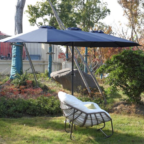 商品名:  RCCFBHM 14.8 FT Rectangular Large Patio Umbrella, Outdoor Umbrella, Deck Umbrella with Crank Handle and 12 Ribs fo...