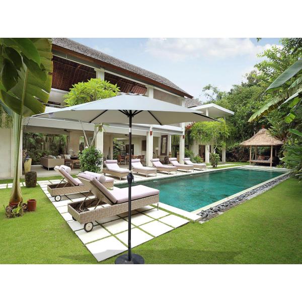 商品名:  RCCFBHM 9 FT Patio Umbrella, Outdoor Umbrella, Deck Umbrella with Push Button Tilt and Crank and Cross Base with 6...