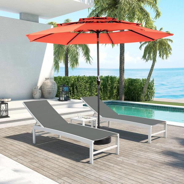 商品名:  RCCFBHM 10 FT 3-Tier Patio Umbrella, Outdoor Umbrella, Deck Umbrella with Auto Tilt and Crank with 8 Ribs for Gard...
