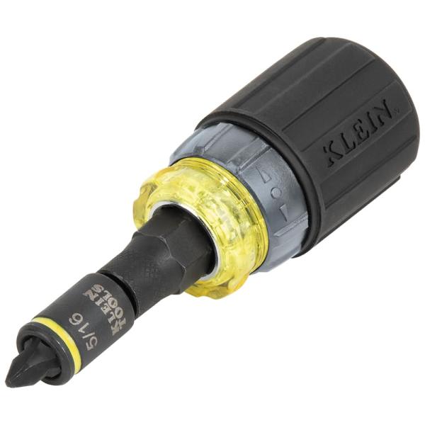 商品名: Klein Tools 32561HDRT KNECT 7-in-1 ラチェットドライバー インパクト定格 スタビー プラス付き スロットビット ナットドライバー3本 アダプター 7個 Klein Tools 32561HDRT ...
