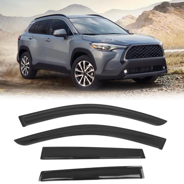 商品名:  FREEMOTOR802〓 Tape-on Side Window Visors Wind Deflectors Rain Sun Guards Vent Visors, Compatible with 2022-2025 To...