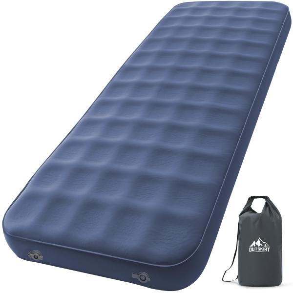 商品名: OUTSKIRT シングル自己膨張式スリーピングパッド。 OUTSKIRT Ultralight Self Inflating Sleeping Pad, 4" Thick Camping Mattress with Pump P...