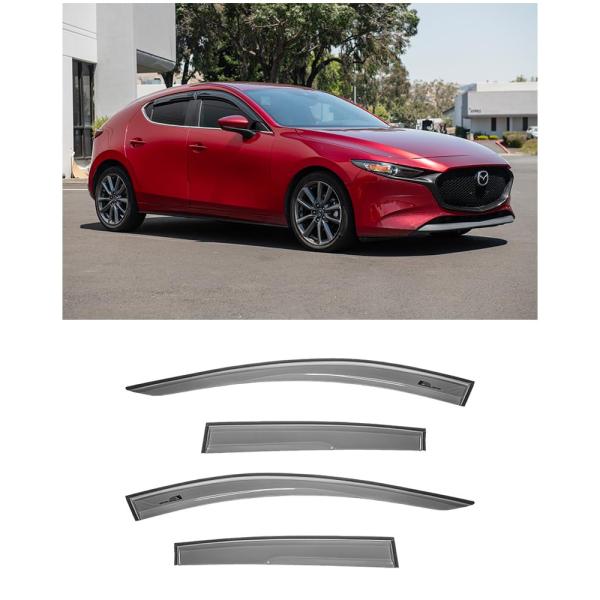 商品名:  Replacement for 2019-Present Mazda 3 Models | EOS Visors Tape-On JDM Mugen Style Side Vents Window Visor Rain Guar...
