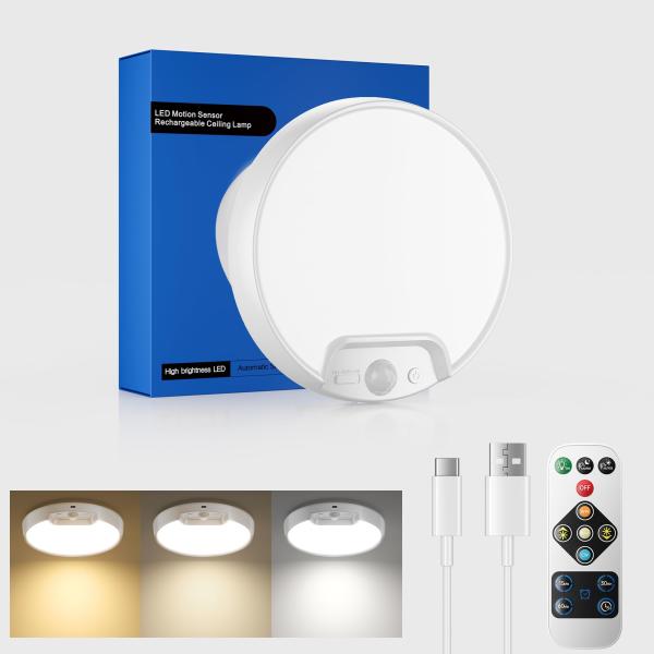 商品名:  Homelist Rechargeable Motion Sensor Ceiling Light with Remote - Wireless Battery-Operated Ceiling Light for Pantry...