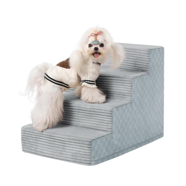 商品名:  Vfrog Dog Stairs for Small Dogs,17.5" H,4-Step Dog Steps for Bed and Couch with High Density Foam,Non-Slip Pet Ste...
